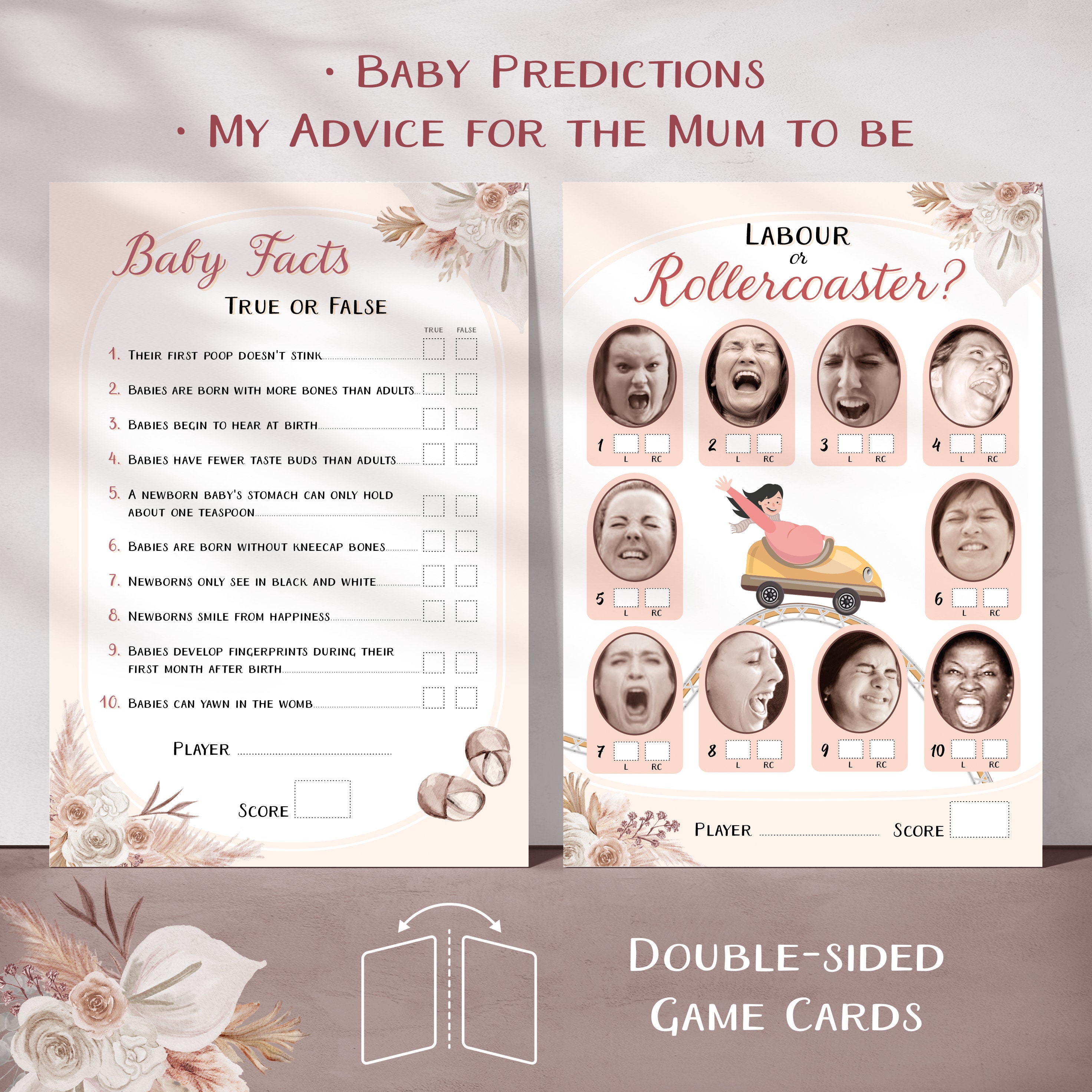 Baby Shower Games 7 Fun Games Baby Predictions, Guess the Celebrity ...
