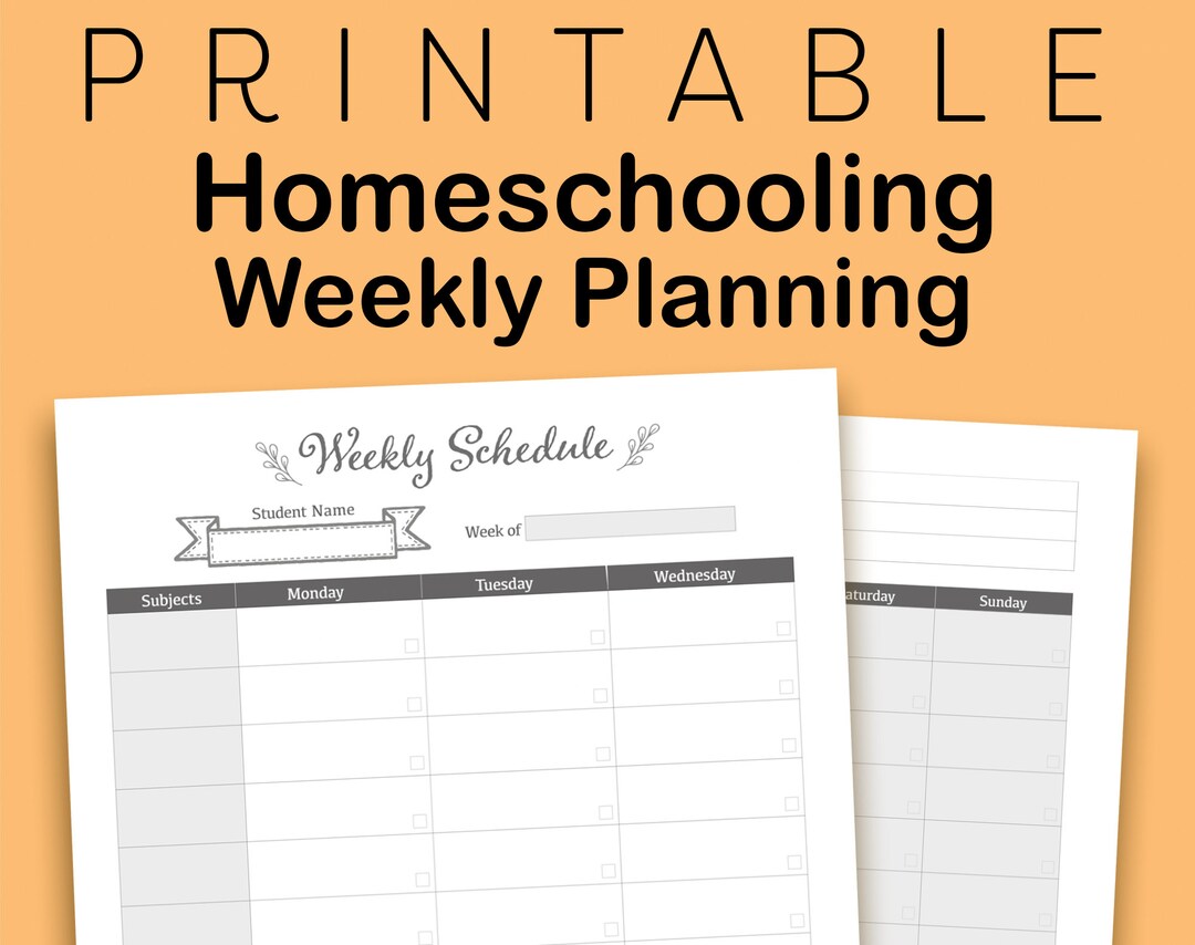 Homeschool Weekly Planning - Printable Weekly Lesson Planner - Etsy