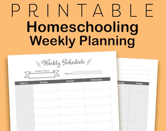 Homeschool Weekly Planning Printable Weekly Lesson Planner - Etsy