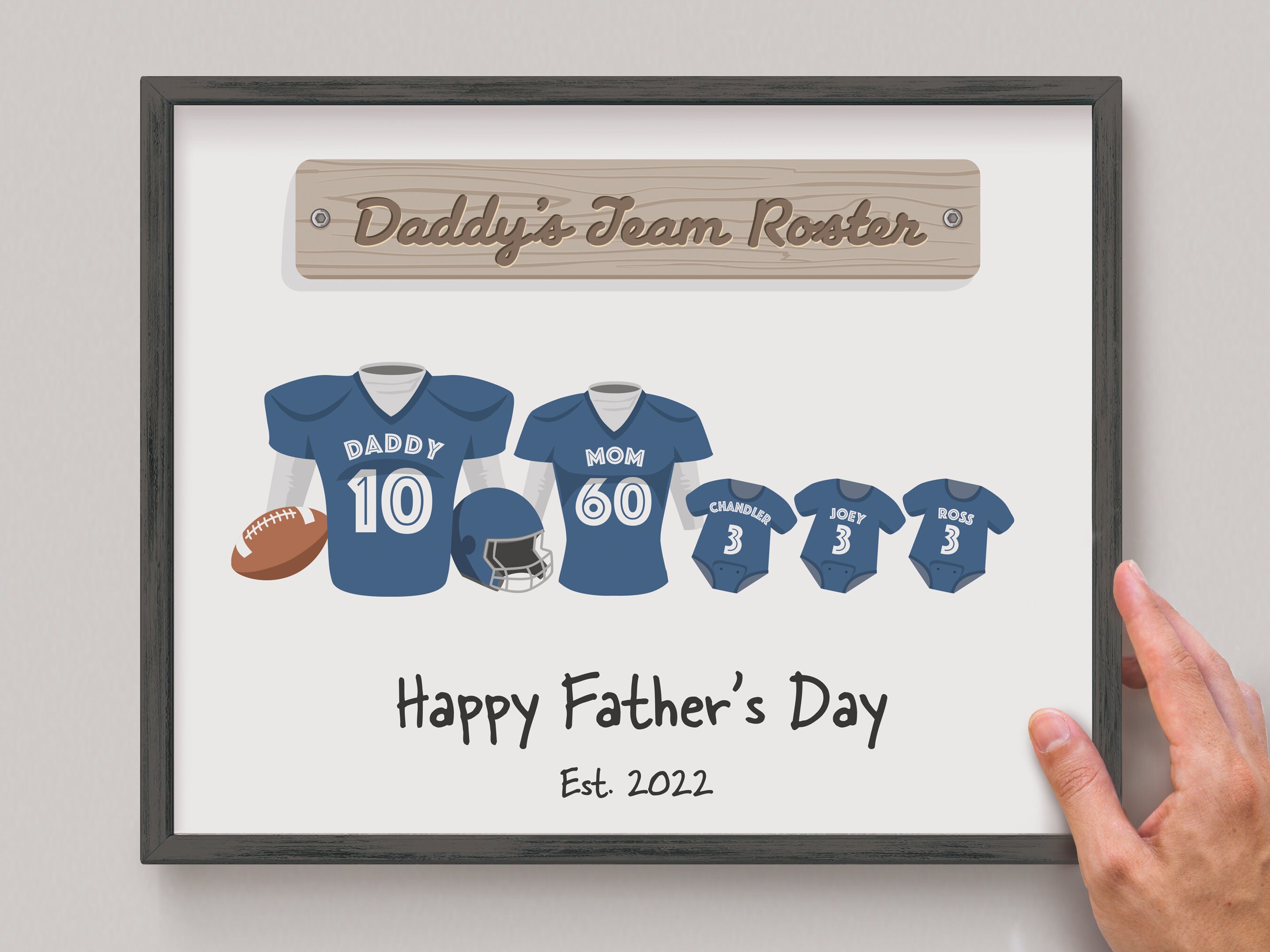 Dad's Dream Team Football, Personalized Gifts for Dad Fathers Day ...