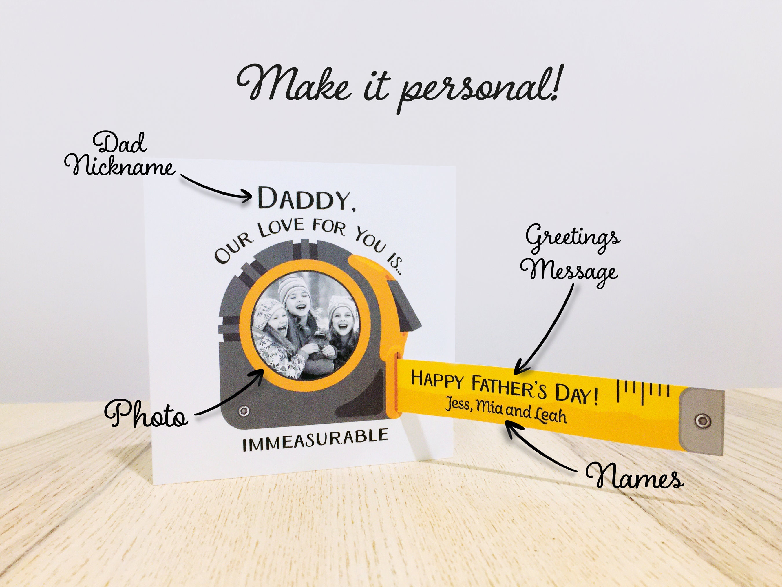 Personalized Pull Out DIY Card With Custom Photo, Fathers Day Gift From ...