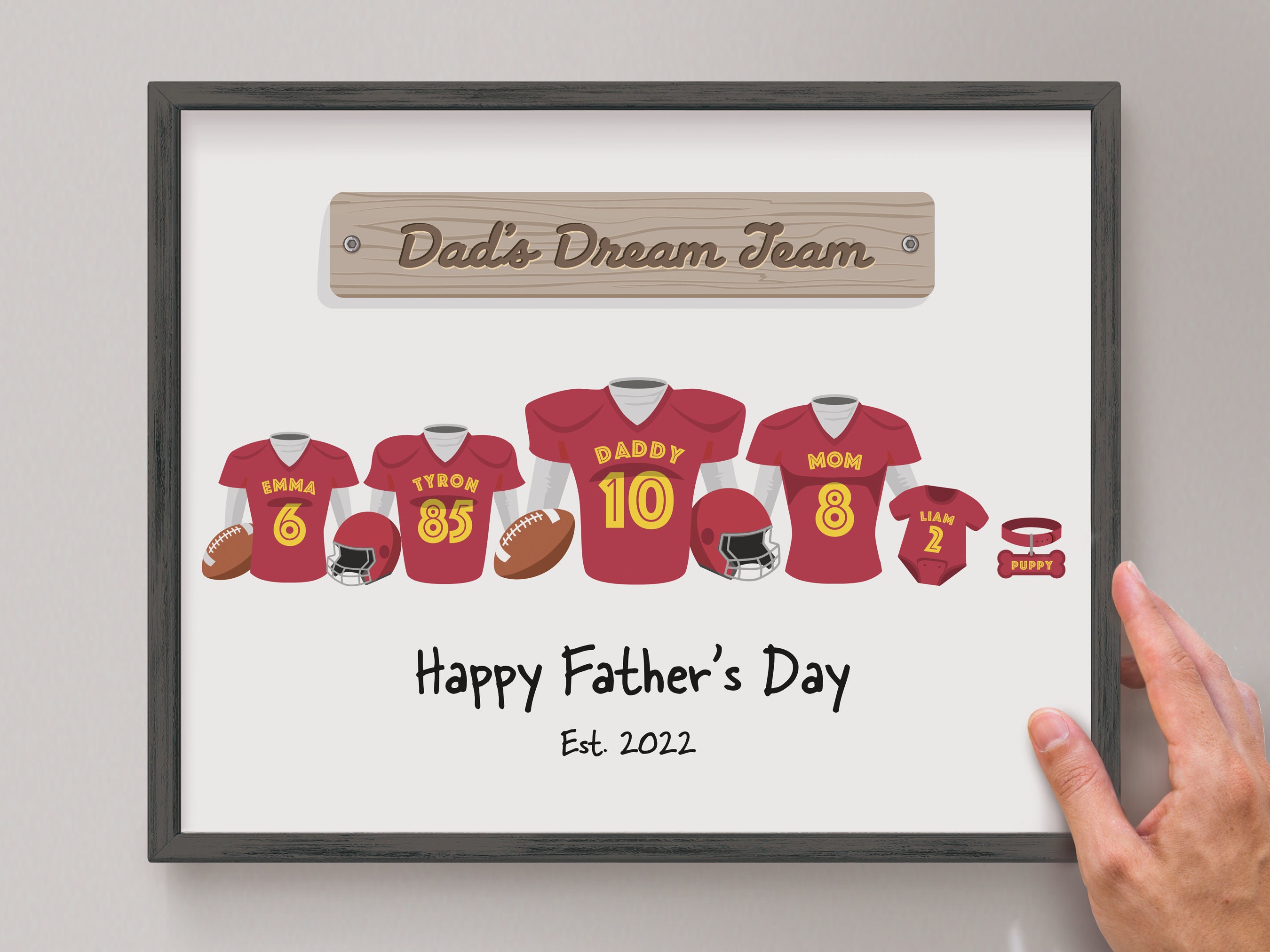 Dad's Dream Team Football, Personalized Gifts for Dad Fathers Day ...