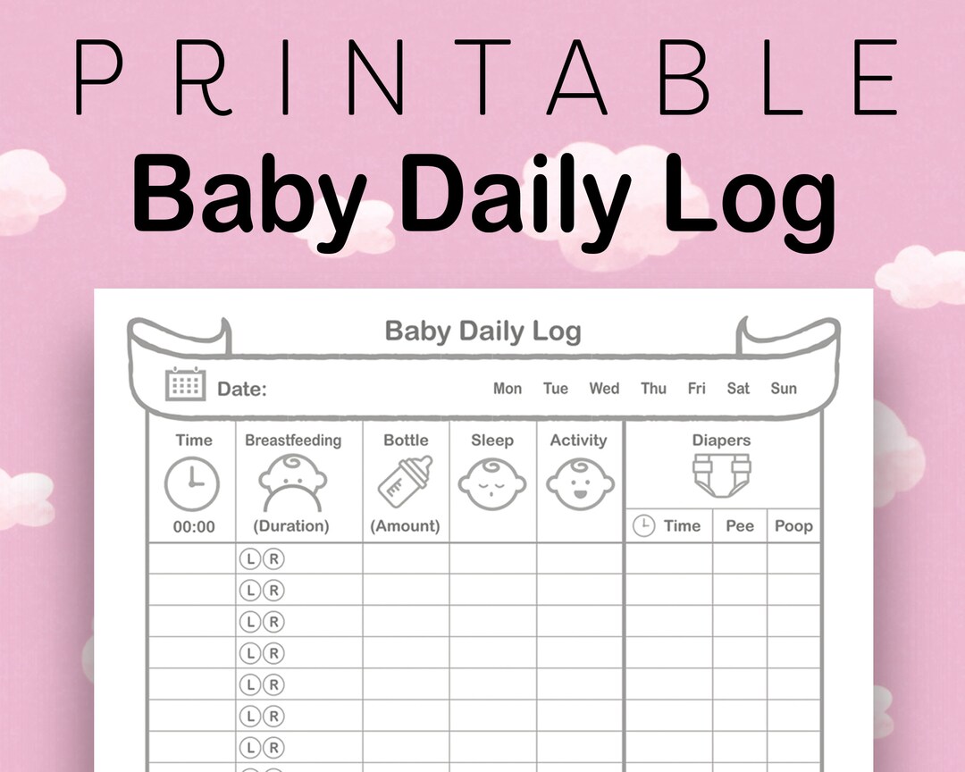 Newborn Baby or Toddler Log Tracker - Etsy
