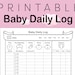 Newborn Baby or Toddler Log Tracker - Etsy