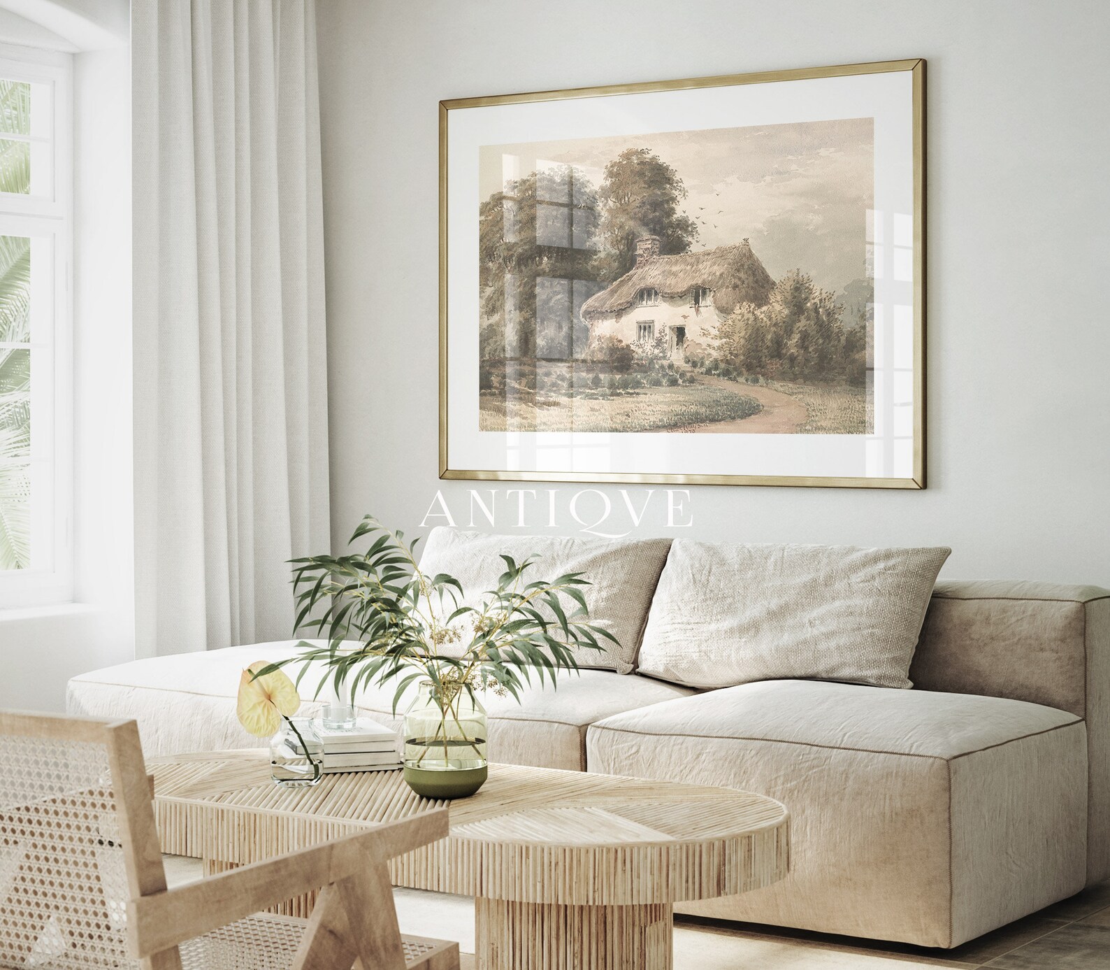 Vintage Cottage Print Watercolour Painting Printable - Etsy