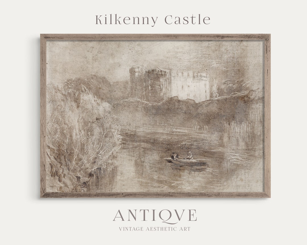 Kilkenny Castle, Ireland | Rustic Canvas Painting | Vintage Ireland ...