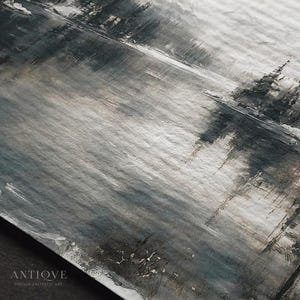 Winter Lake Landscape Painting | Square Nature Print | Rustic Christmas ...
