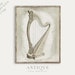 Celtic Harp Simple Sketch Print | Irish Harp Printable | Ireland St ...