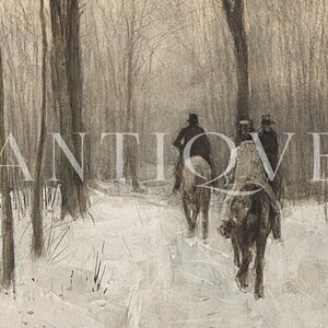 Horse Riding in the Snow | Vintage Wall Art | Printable Download | 001 ...