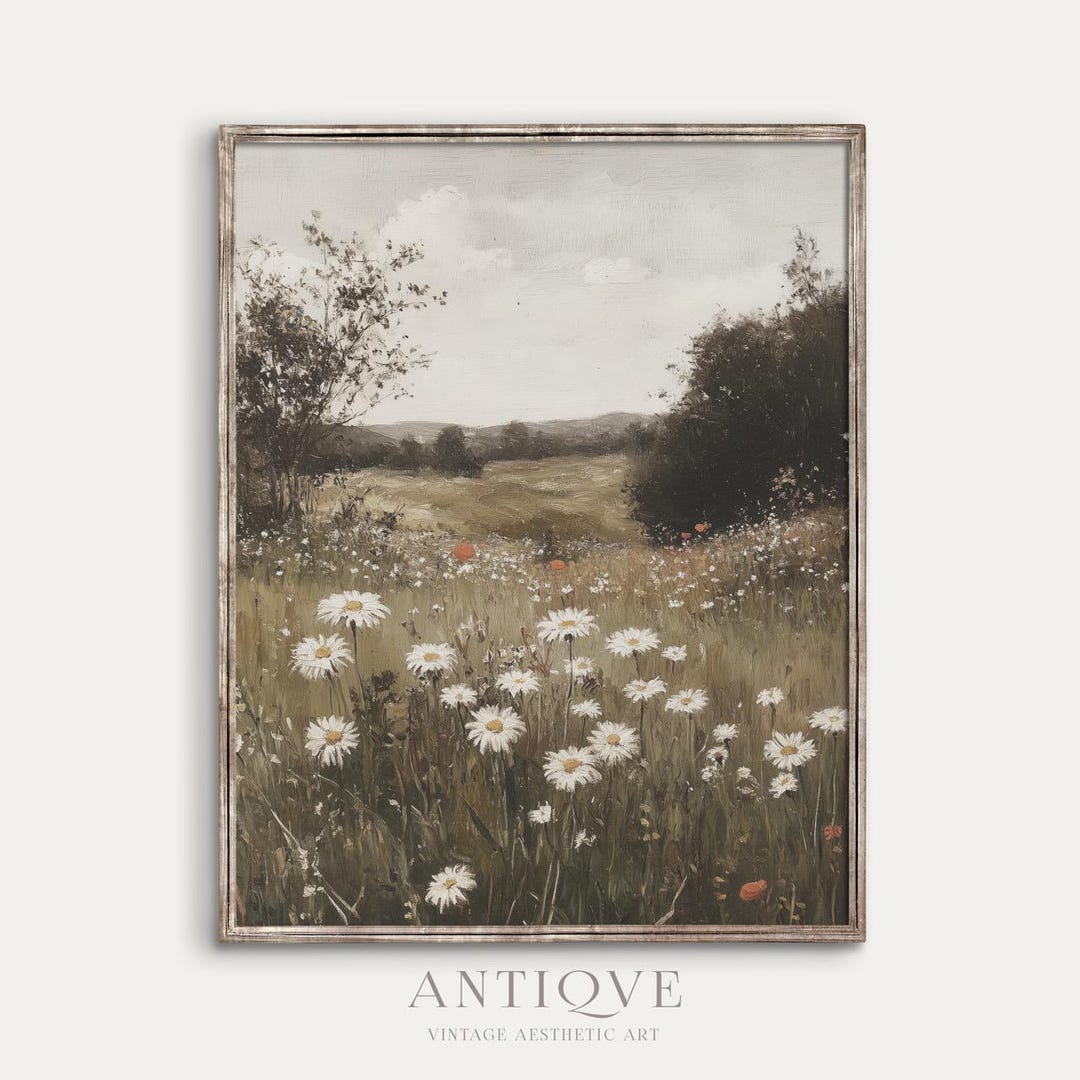Daisy and Wildflower Meadow | Summer Landscape | Spring Printable ...