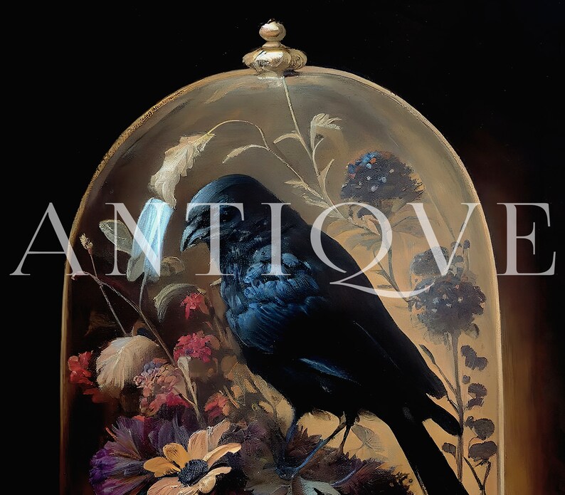 Dark Victorian Cloche Raven and Flowers Moody Crow - Etsy