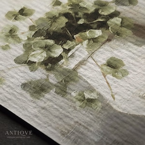 Painting of Rustic Clover Plant | Printable Art | Neutral St. Patrick's ...