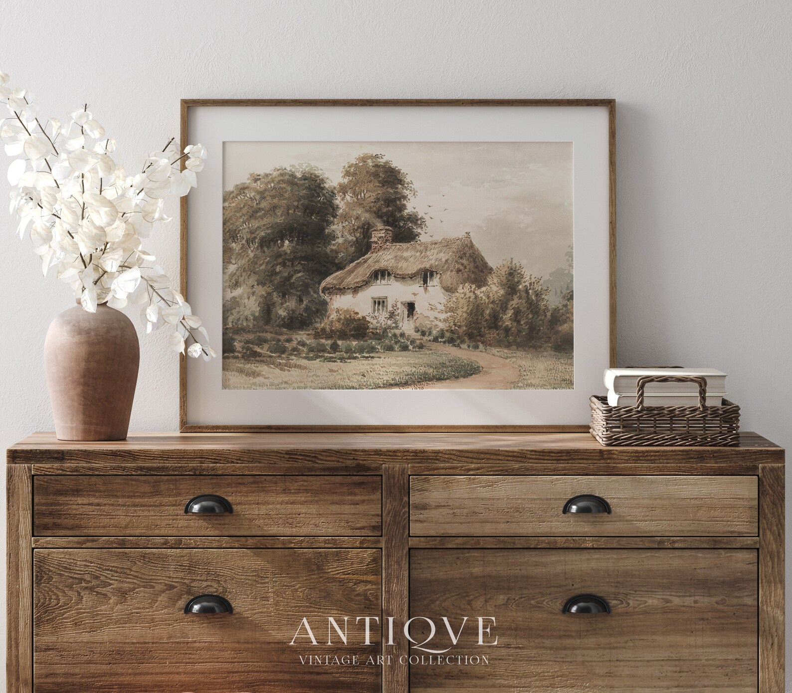 Vintage Cottage Print Watercolour Painting Printable - Etsy