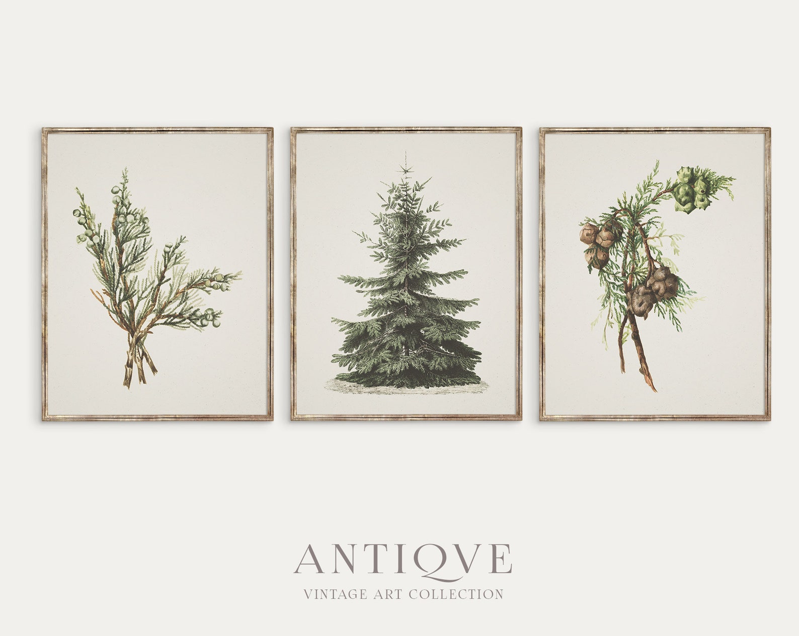 Vintage Christmas Print Set of 6 Prints Christmas Tree - Etsy