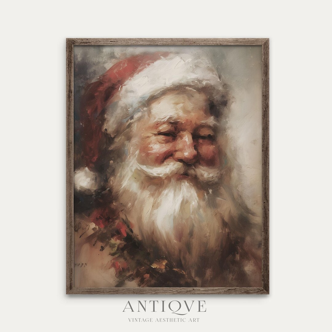Santa Claus Portrait | Santa Oil Painting | Father Christmas | Rustic ...