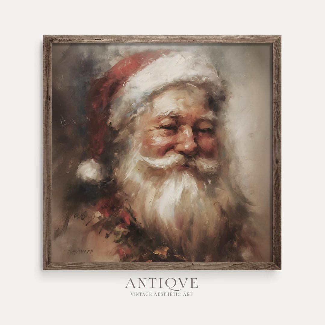 Square Santa Claus Portrait | Santa Oil Painting | Father Christmas ...