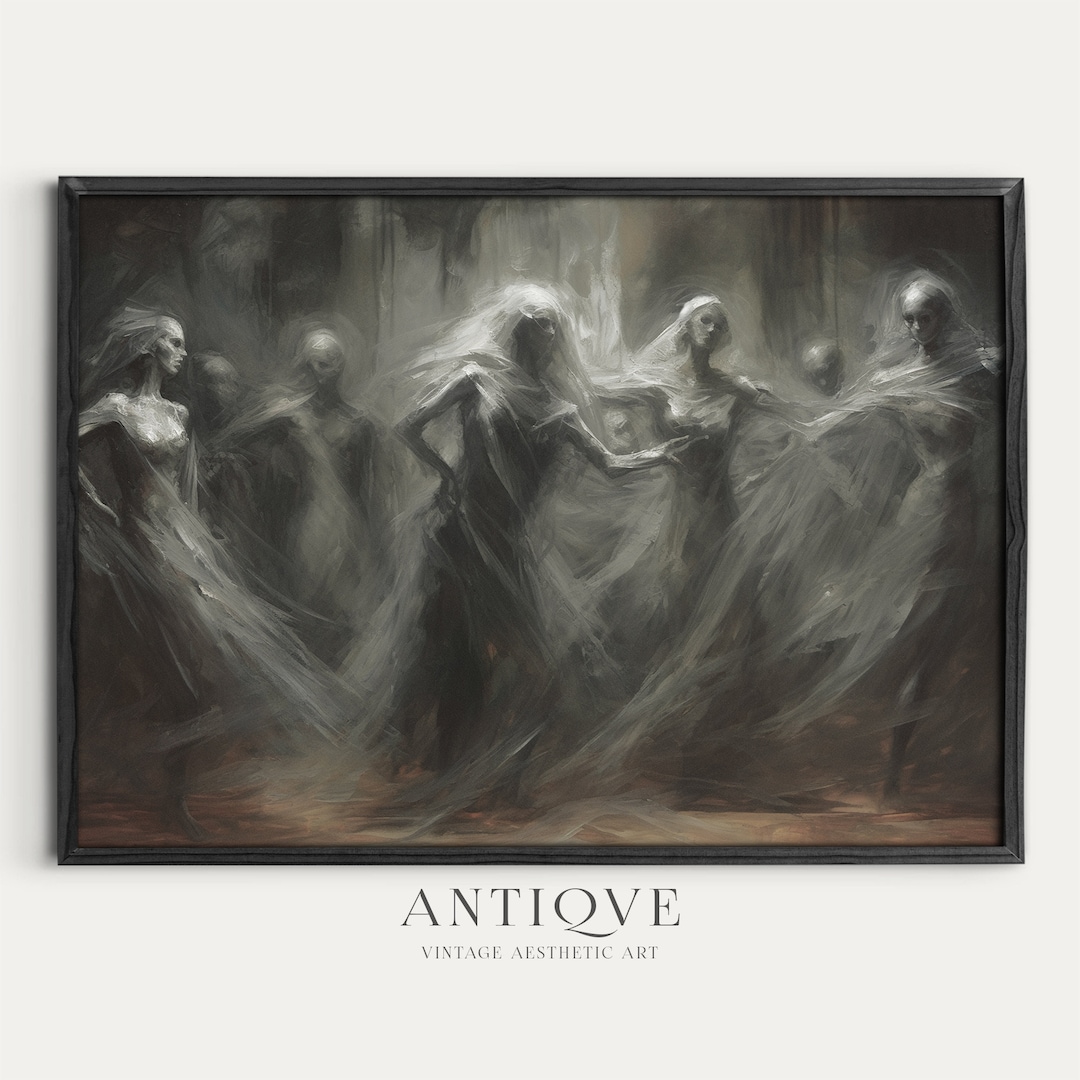 Painting of Ghost Ball Dance | Dance of the Dead | Halloween Printable ...