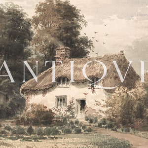 Vintage Cottage Print | Watercolour Painting | Printable Download | 469 ...