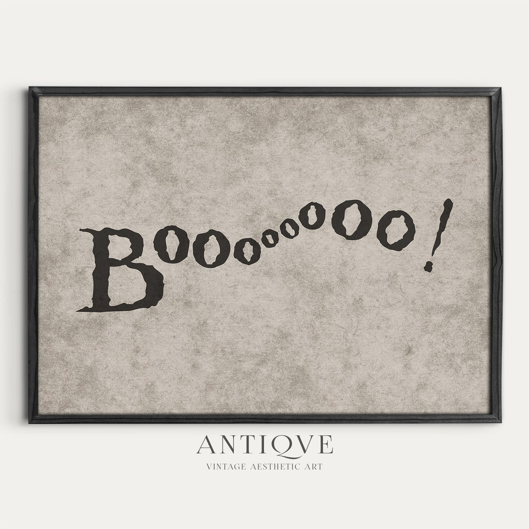 Boo Halloween Printable Sign | Neutral Simple Halloween Art | Rustic ...