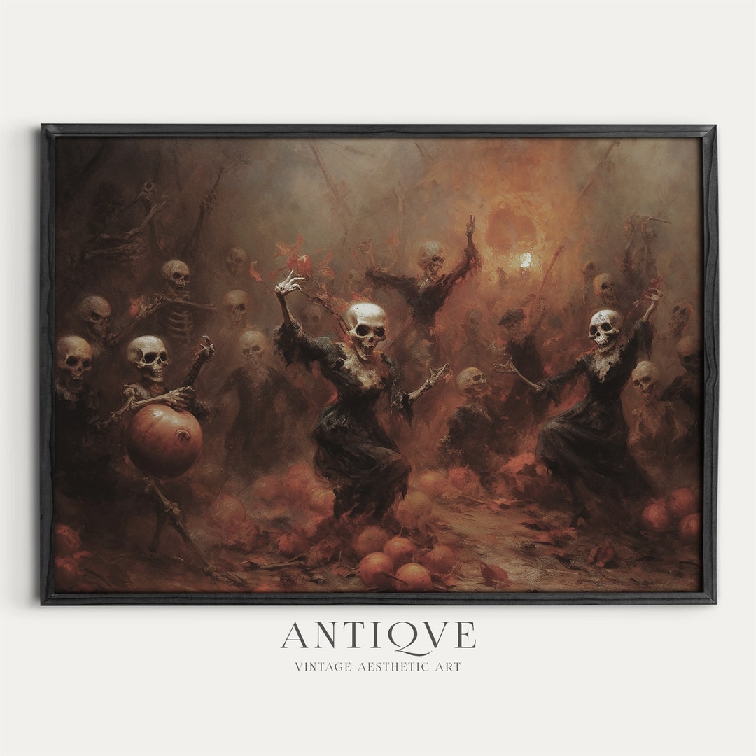 Skeletons Having a Great Party Print | Dancing Skeleton | Halloween ...