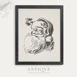 Father Christmas Sketch Print | Santa Claus Printable Art | Digital ...
