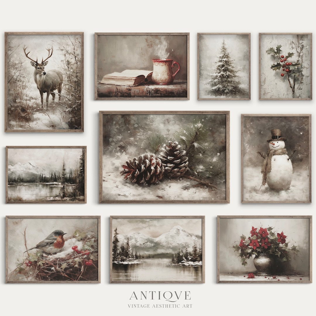 Winter Print Set | Rustic Snowy Gallery Wall | 10 Prints | Printable ...