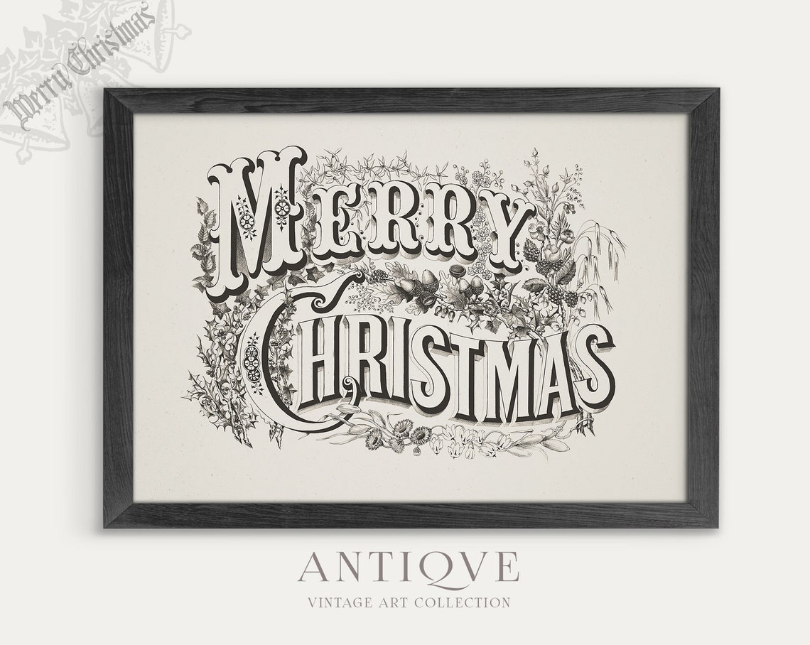 Vintage Christmas Print Set of 6 Prints | Christmas Tree Gallery Wall ...