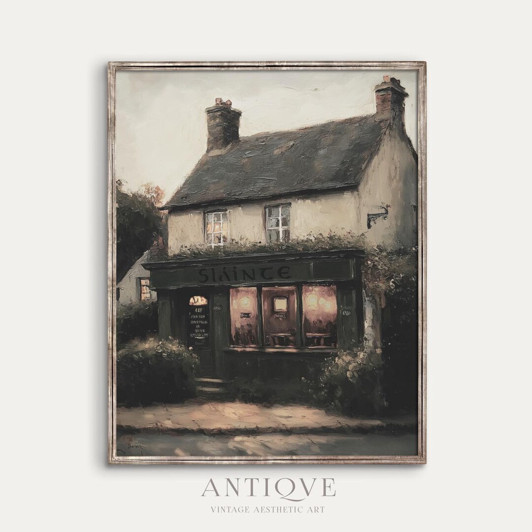 Irish Village Pub Printable Art | Traditional Irish Bar | Cozy Irish ...