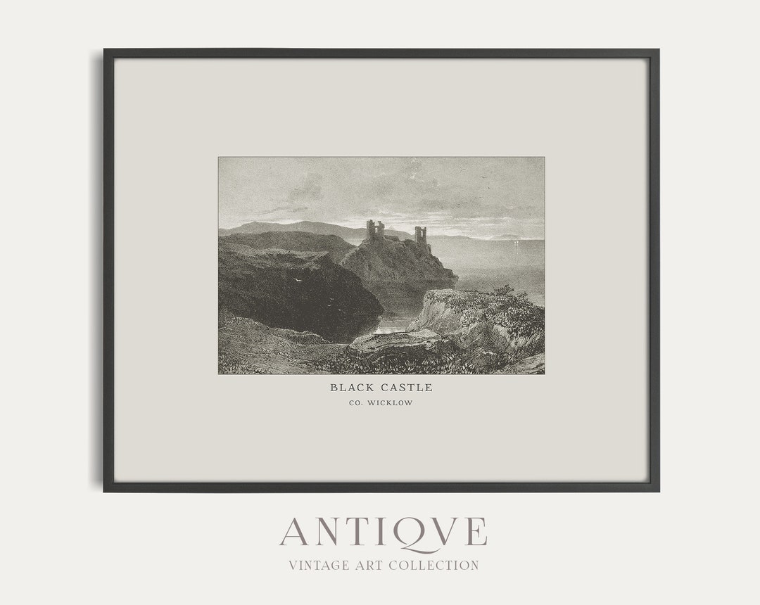 Black Castle in Wicklow, Ireland | Vintage Engraving | Irish Home Decor ...