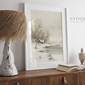 Cottage in the Snow | Country Winter Lodge | Printable Download | 561 ...