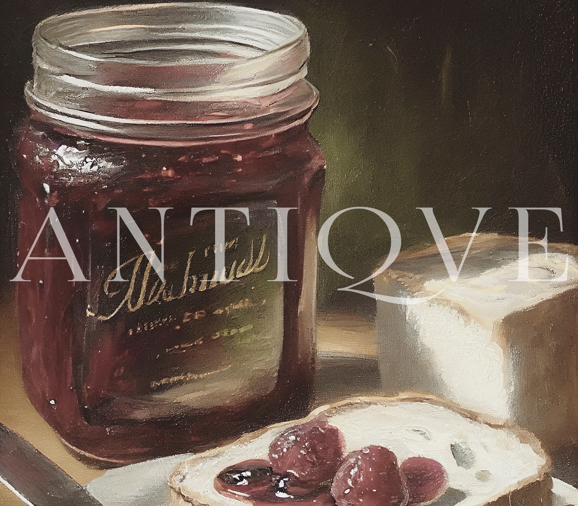 Jam and Toast Still Life Painting Kitchen Printable Art - Etsy