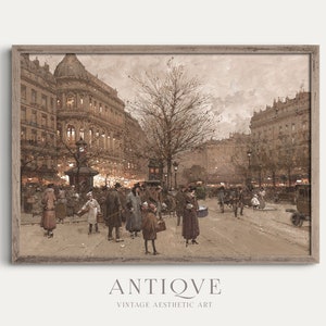 French Fall Painting | Autumn City Art | Vintage Printable Art | Wall ...