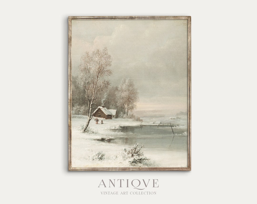 Cottage in the Snow | Country Winter Lodge | Printable Download | 561 ...