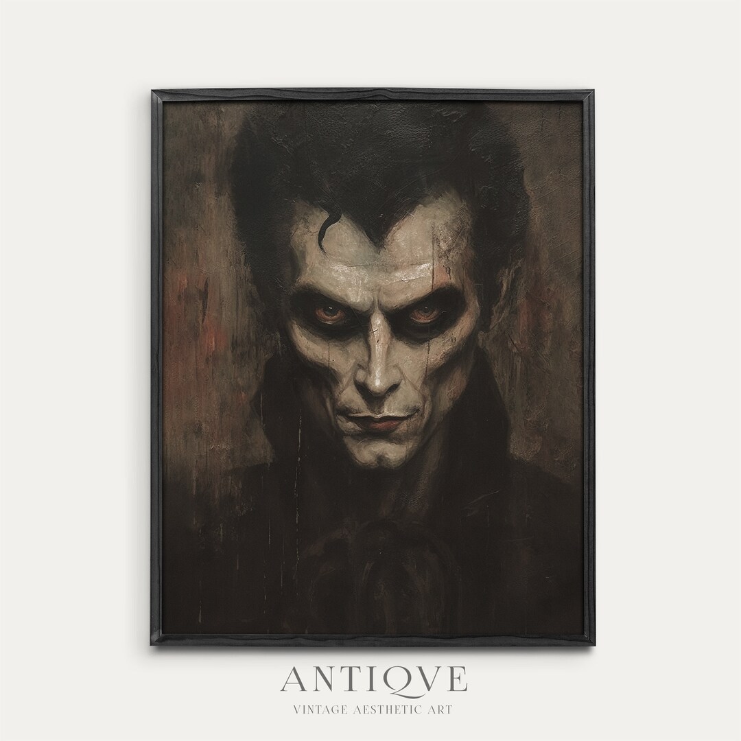 Vampire Portrait Textured Painting | Dark Gothic Decor | Halloween ...