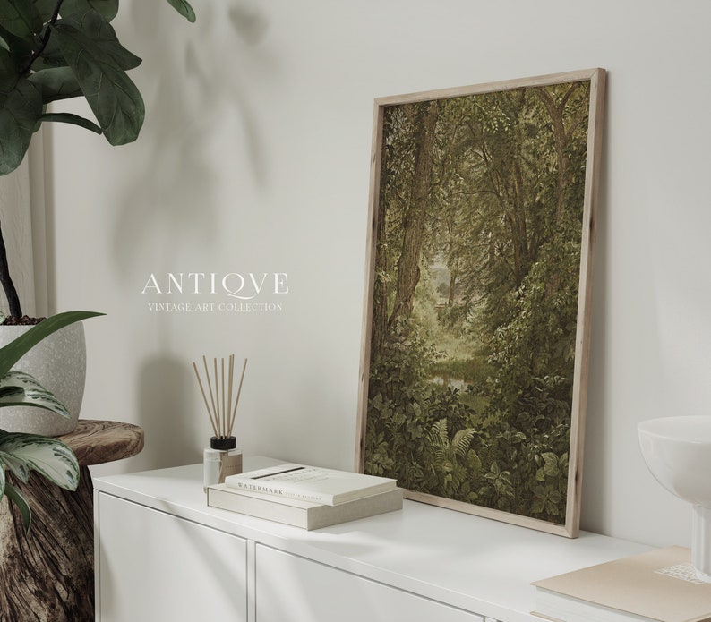 Vintage Forest Print Green Nature Wall Art Printable - Etsy
