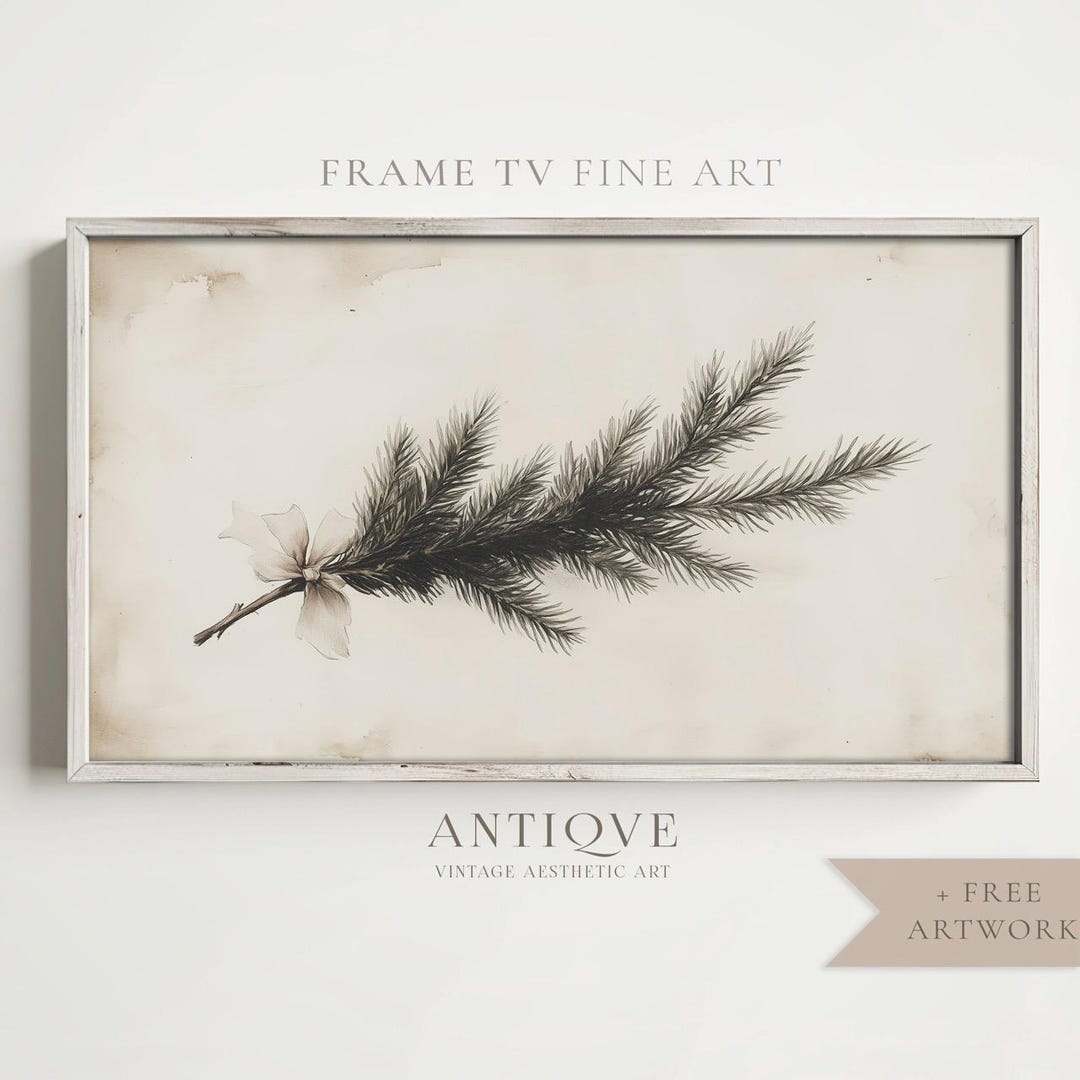 FRAME TV Pine Sprig Christmas Art | Neutral Rustic Holiday Decor ...