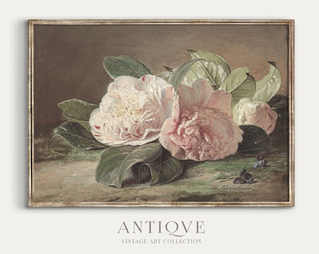 Antique Roses Oil Painting | Vintage Art | Digital Download | 019 - Etsy