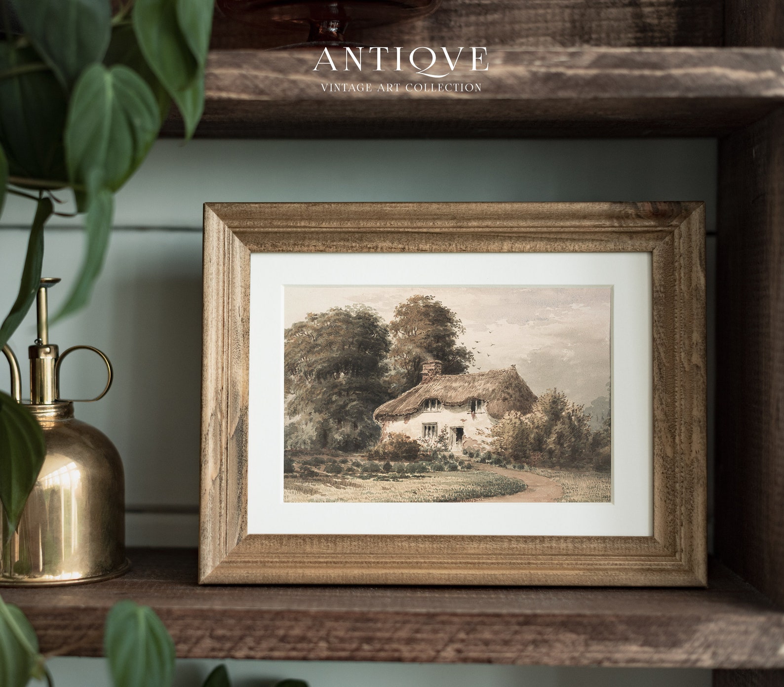 Vintage Cottage Print Watercolour Painting Printable - Etsy