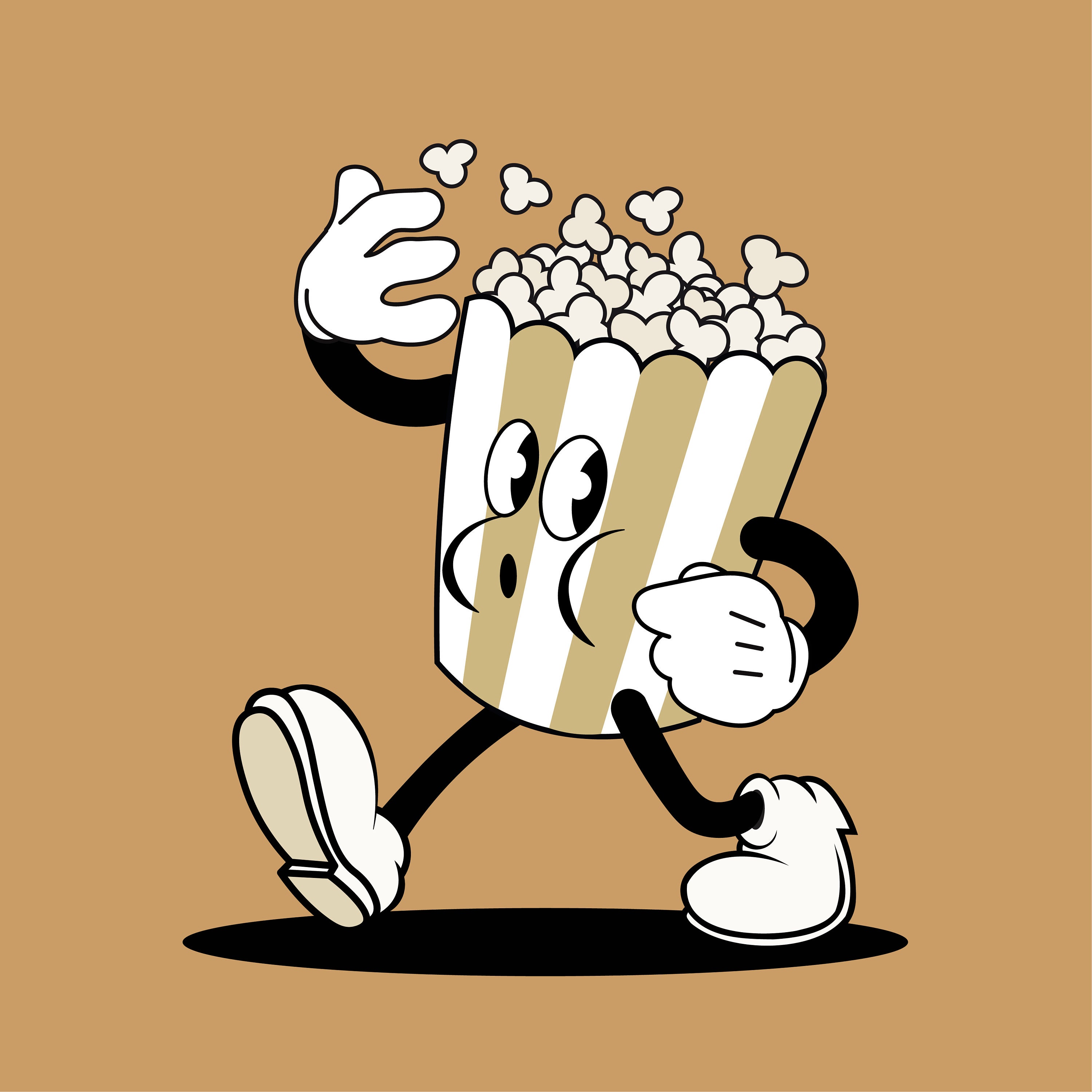 Set of Vector Fast Food Mascots, Vintage Monochrome Characters - Etsy