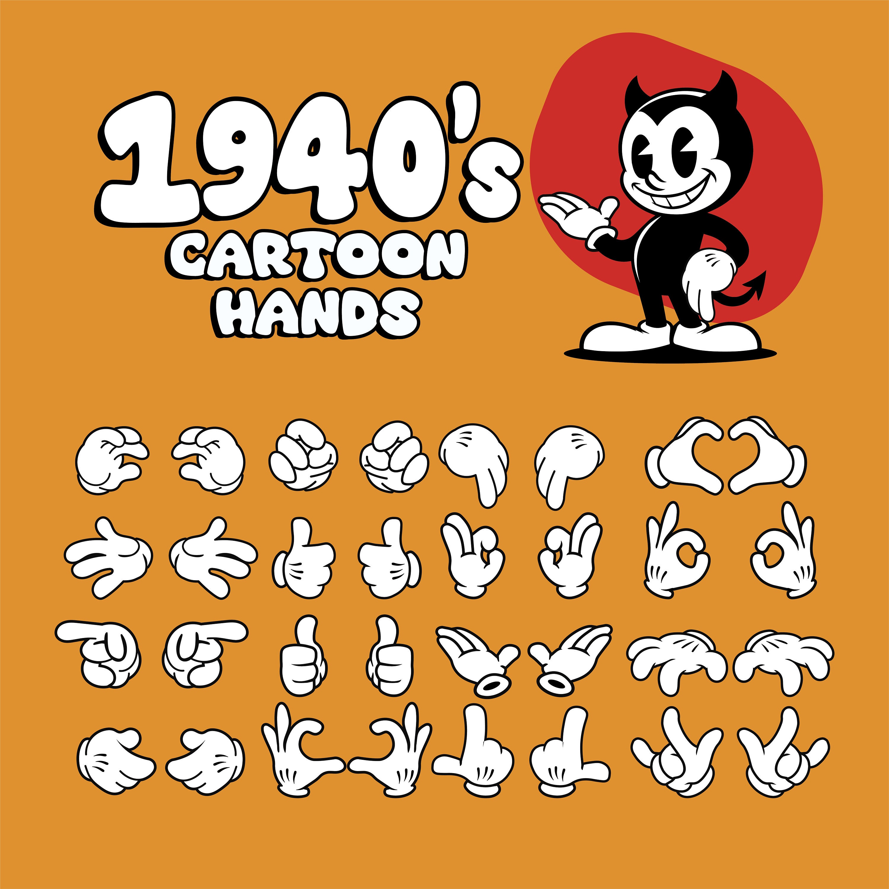 Editable Vintage Cartoon Mascot Maker Kit: Build Your Retro Logo ...