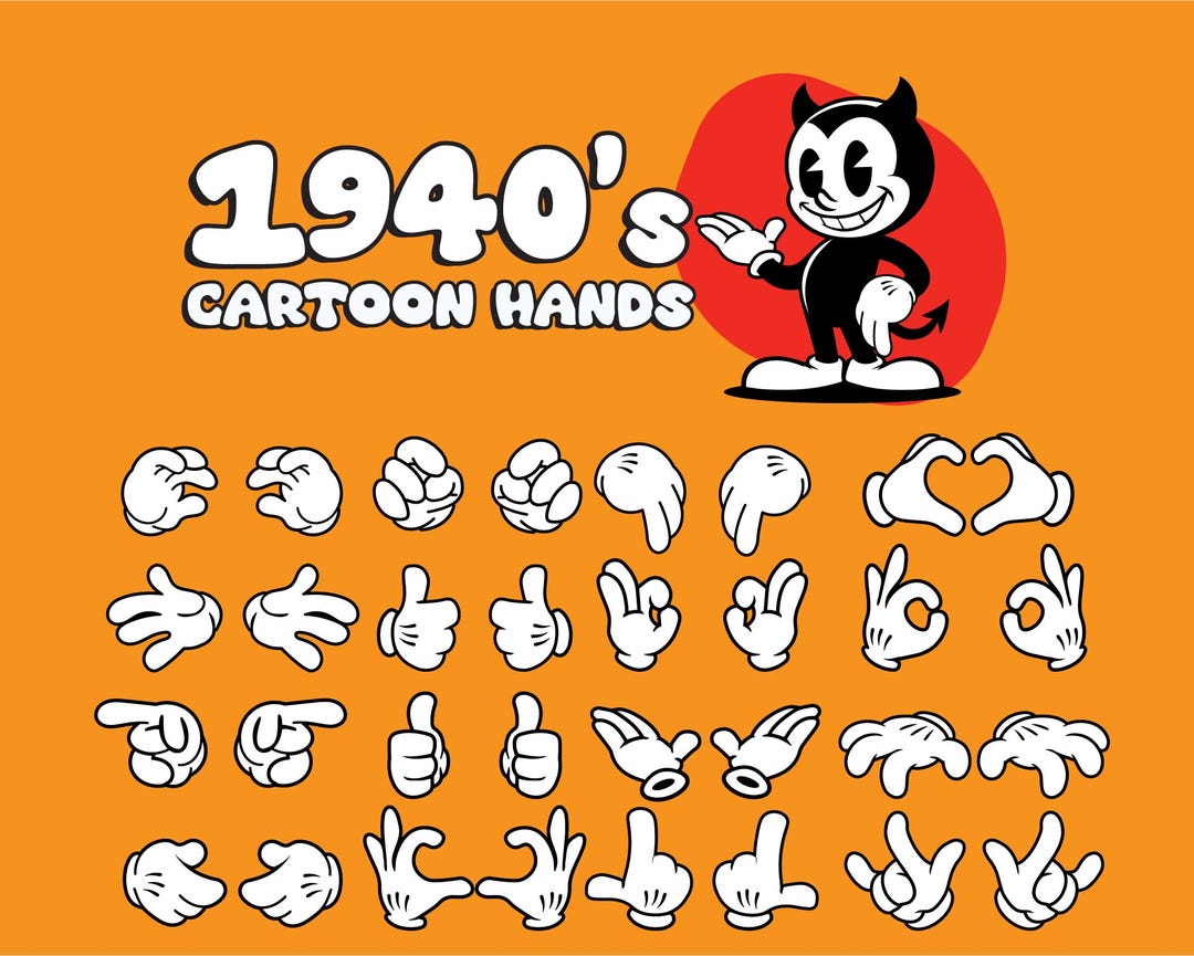 Retro Cartoon Mascot Maker Kit: 1940s Style Vector Clipart (EPS & PNG ...