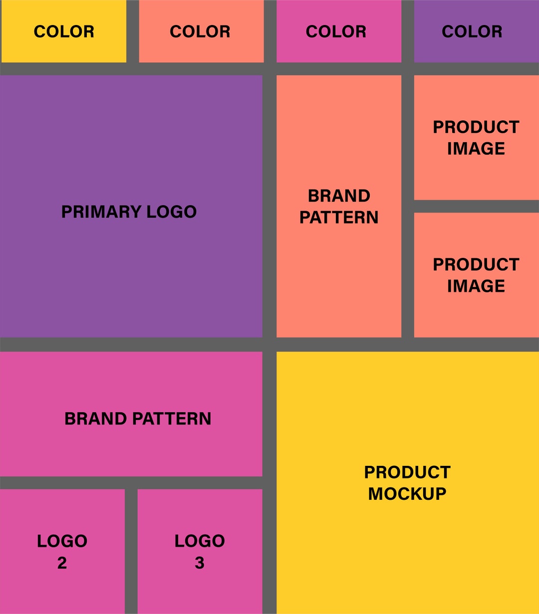 Brand Board Template for Adobe Illustrator, Vector Mock-up - Etsy