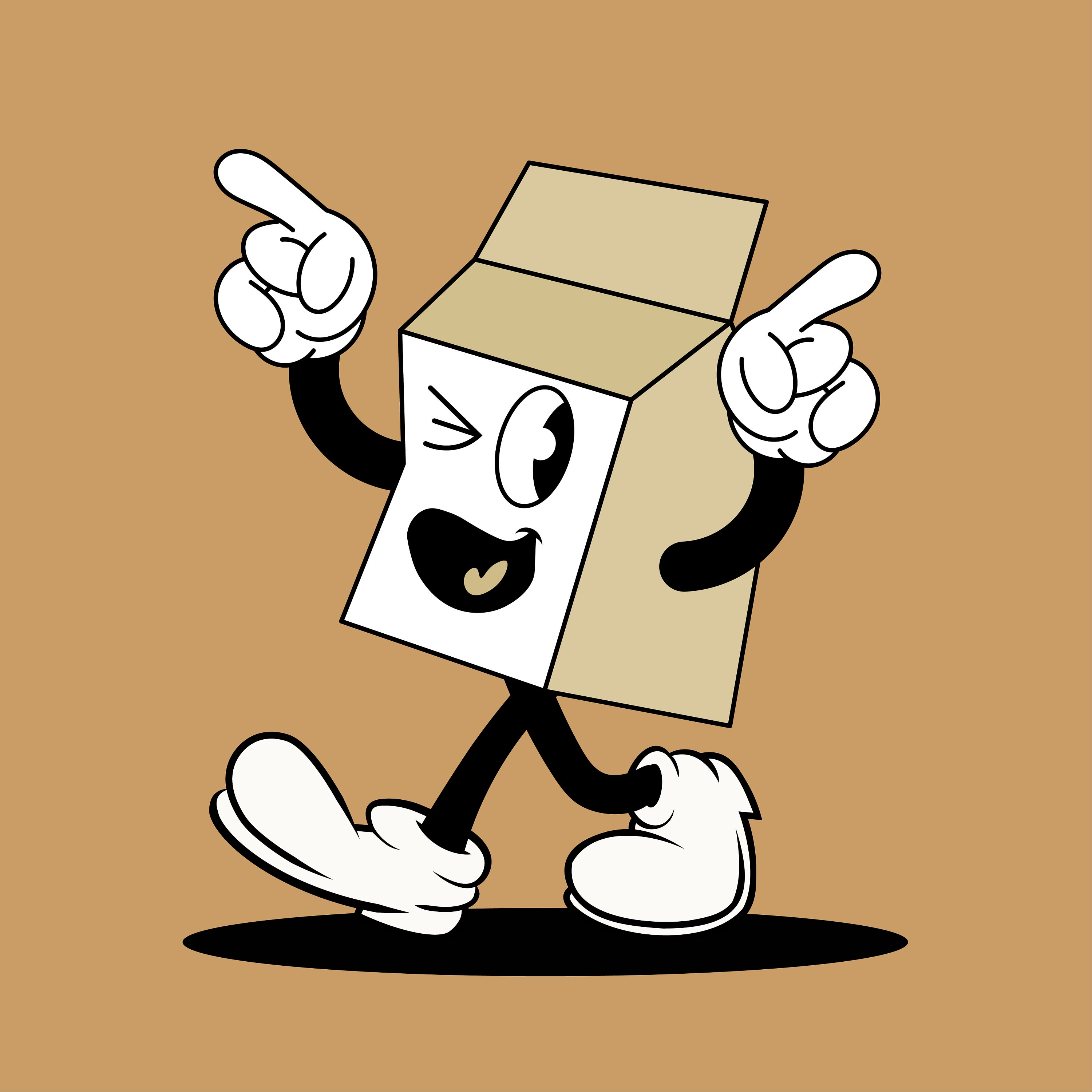 Set of Vector Fast Food Mascots, Vintage Monochrome Characters - Etsy