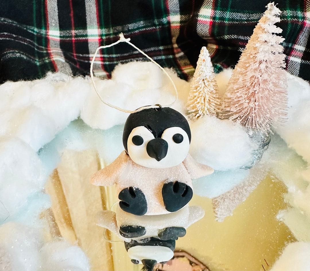 Tan Glitter Penguin Ornament - Etsy