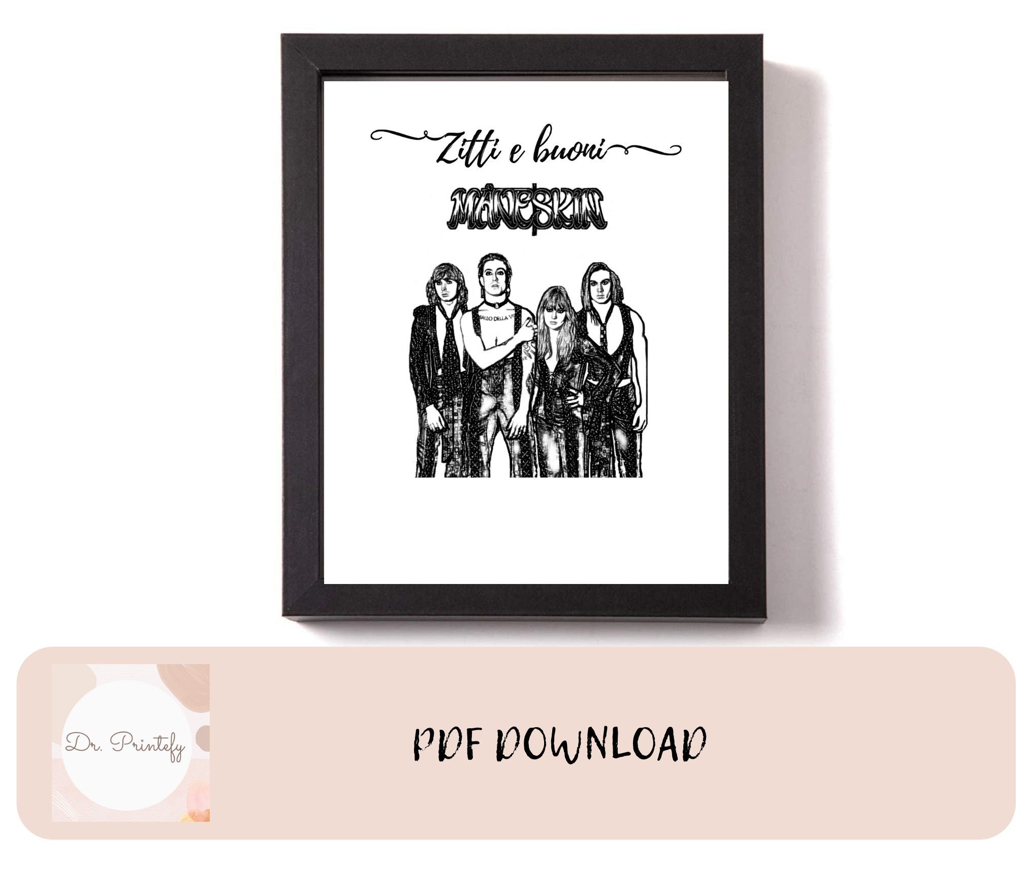 Maneskin Download Posters Printable Maneskin Fan Zitti E Buoni Portrait ...
