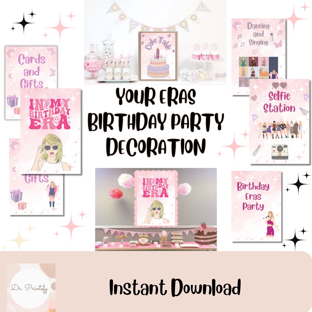 Birthday Decoration Tay Download Eras Poster PNG Eras Printable Clipart ...