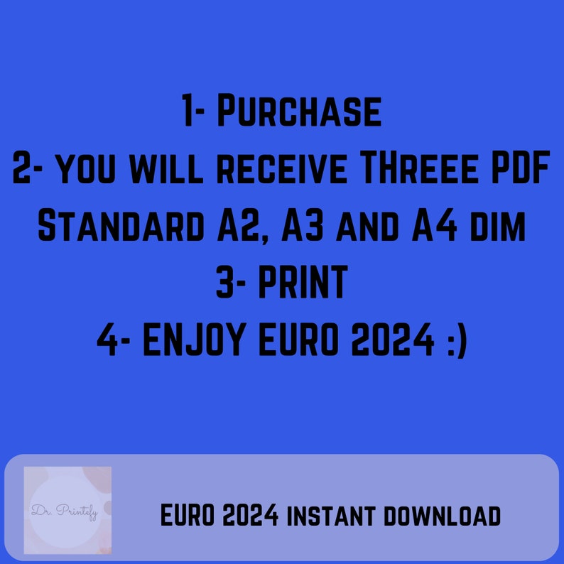 EURO 2024 wallchart Printable European championship Digital download ...