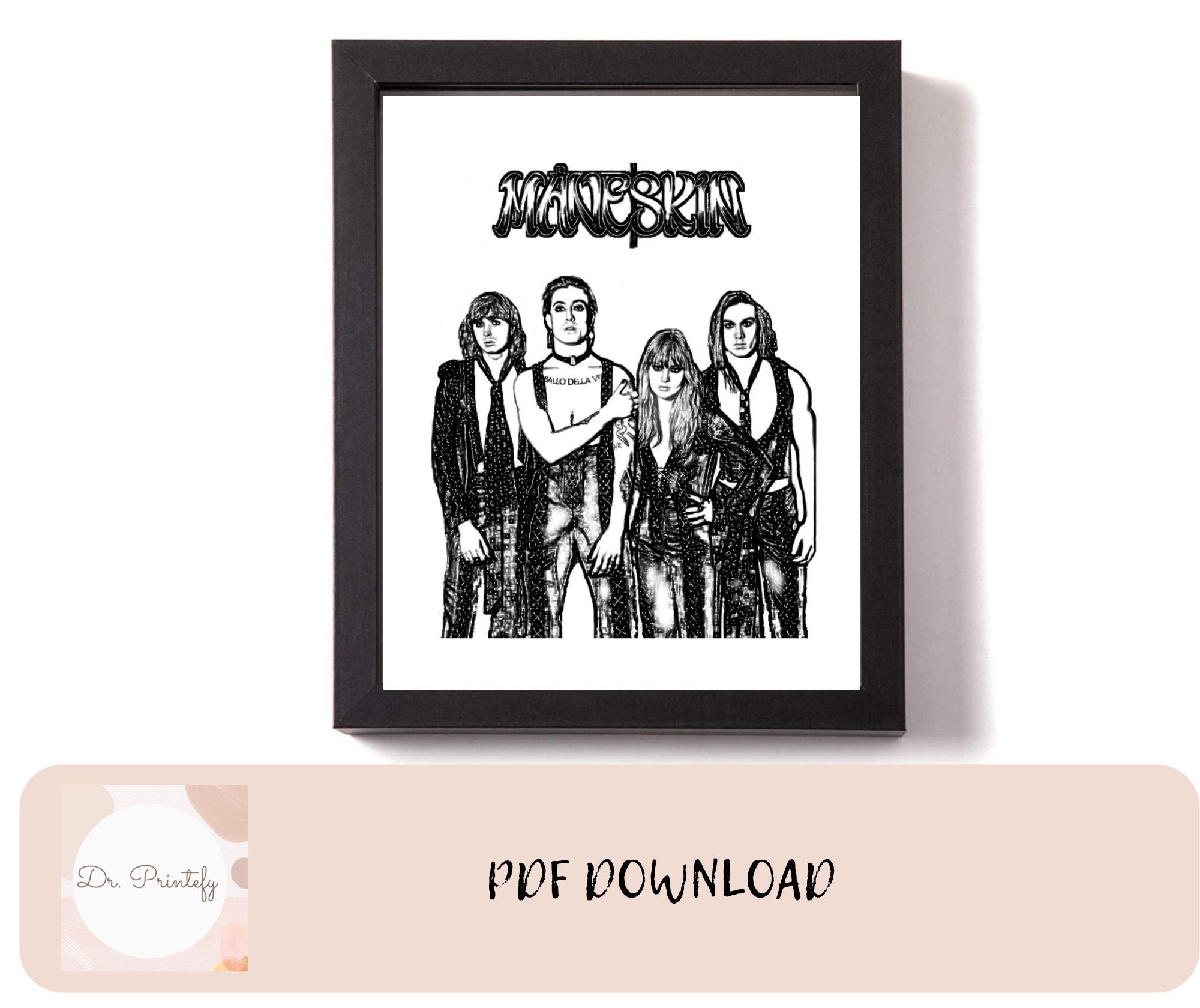 Maneskin Download Posters Printable Maneskin Fan Zitti E Buoni Portrait ...