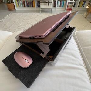 Laptop Lap Desk With Mouse Pad Drawer, Height Adjustable Design, Soft ...