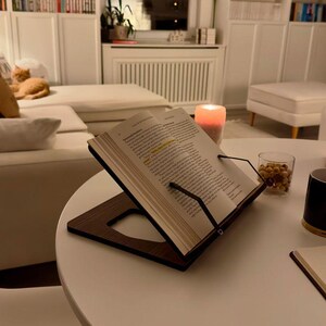 Customizable Wooden Book Stand & Cookbook Holder - Portable, Foldable ...